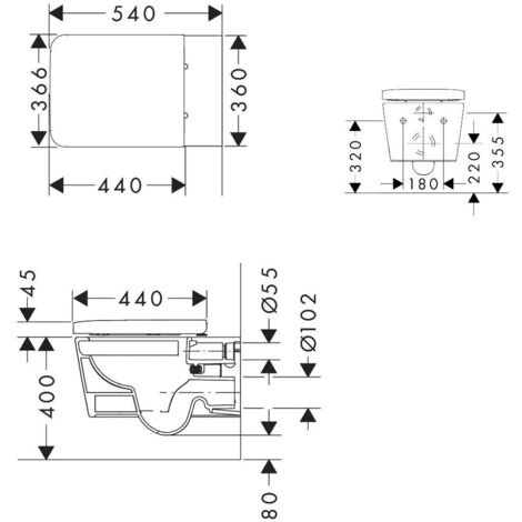 Hansgrohe EluPura Q - Wand-WC mit SoftClose-Sitz, Rimless ...