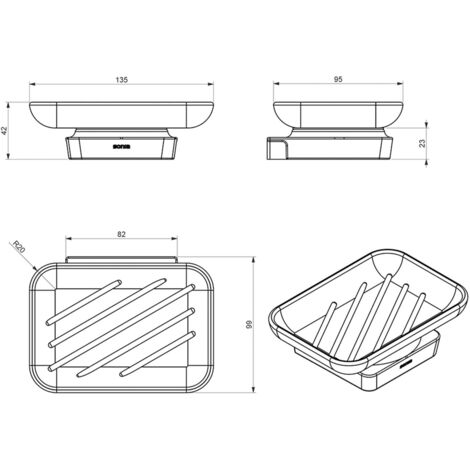 Sapho Zen - Seifenschale mit Halter, Milchglas / schwarz 166459