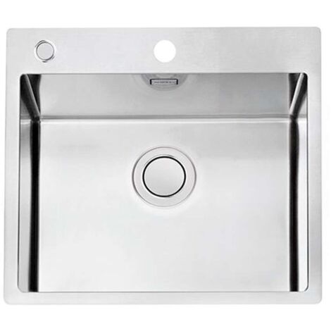 Alveus Pure Up - Spüle, 57x53 cm, mit Ablaufbedienung, Edelstahl 1123788