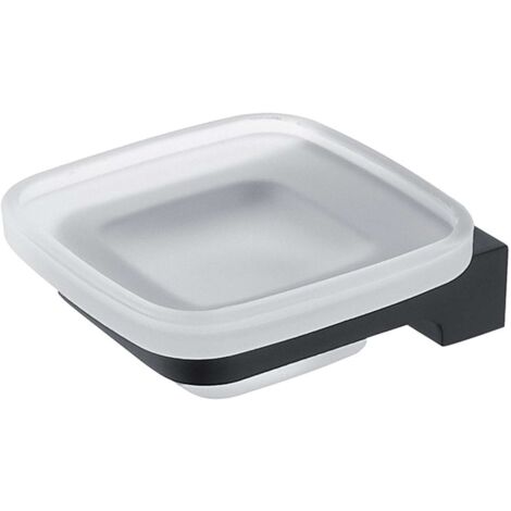 Nimco Maya - Seifenschale mit Halter, mattiertes Glas/schwarz matt MAC ...