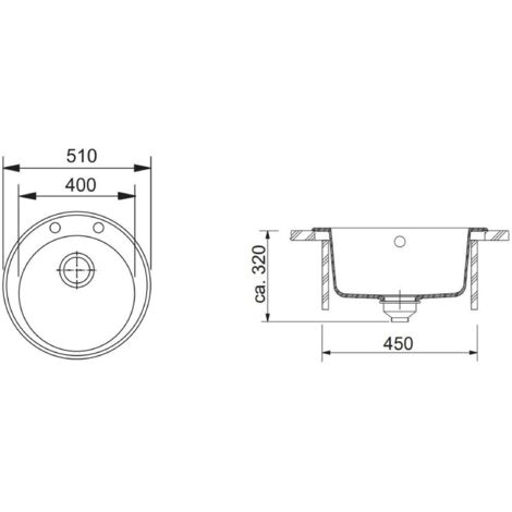 Franke Rondo - Fragranit Spülbecken ROG 610, 51 cm, steingrau 114.0284.731