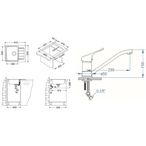 Alveus Sets - Spüle-Set Line 110 und Armatur Riviera + Geschenk, chrom ...