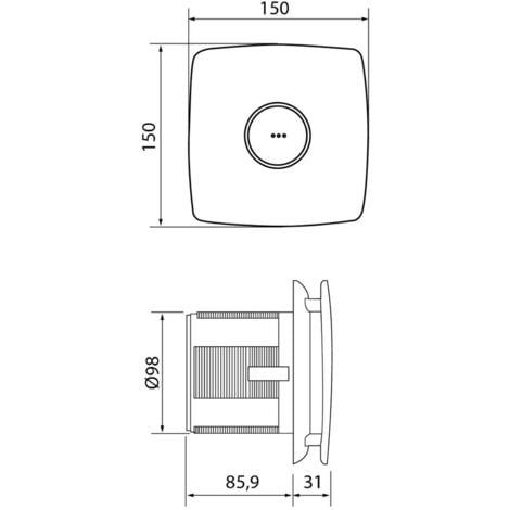 Sapho Cata X-Mart - Bad-Axialventilator mit Timer X-MART 10T, 15W ...