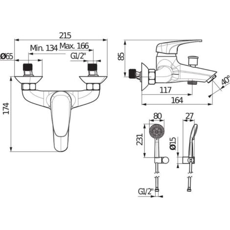 Jika Deep - Badewannenarmatur, Chrom H3211U70041311
