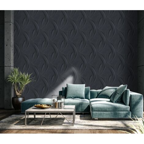 Vliestapete 10218-15 Tapete Streifen Wellen 0.53 x 10.05 m Erismann GMK - Fashion For Walls Schwarz