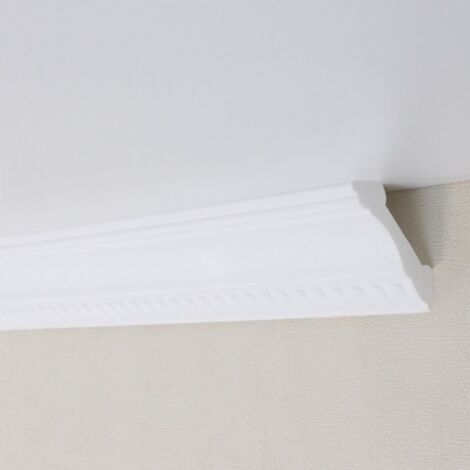 PROVISTON Stuckleiste Polystyrol 53 x 53 x 2000 mm Weiß Deckenleiste ...