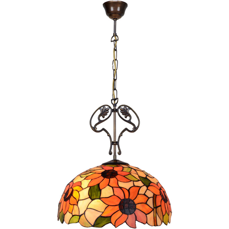 Lampe à suspension de plafond avec chaîne et ornement en fonte avec ...