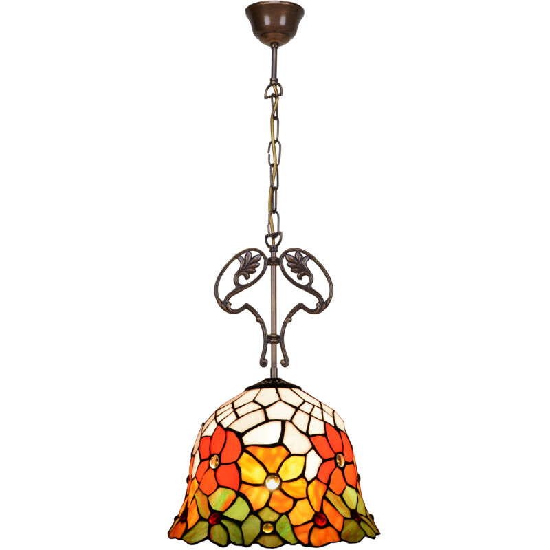 Lampe à suspension de plafond avec chaîne et ornement en fonte avec ...