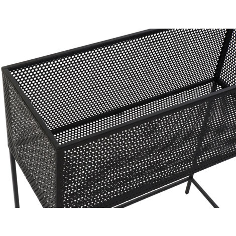 Support Pot Fleurs Métal 60X25X70 Noir