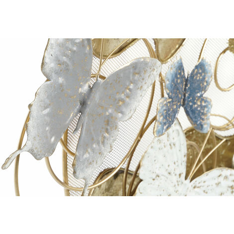 Décoration Murale Métal 59X8,3X49 Papillons Doré