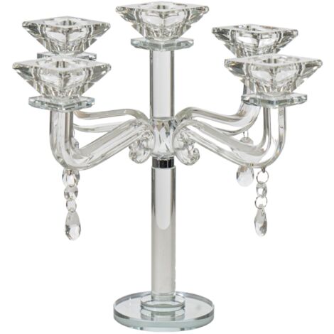 Candélabre en verre 5 bras