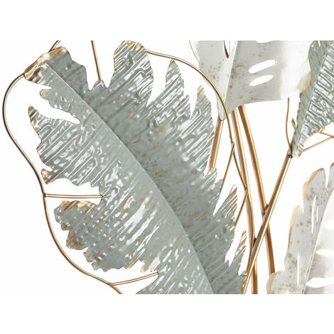 DKD Home Decor Décoration murale métal blanc vert moderne