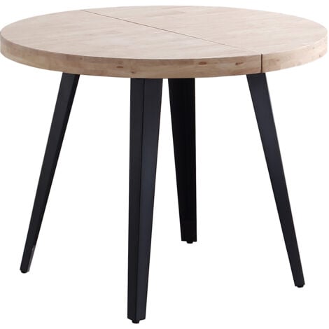 Table à manger ronde extensible Berg Nordic Oak / Noir.
