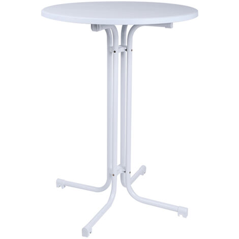 Table Haute Pliante pour Cocktails D - 80 Cm Blanc + Housse Blanche.