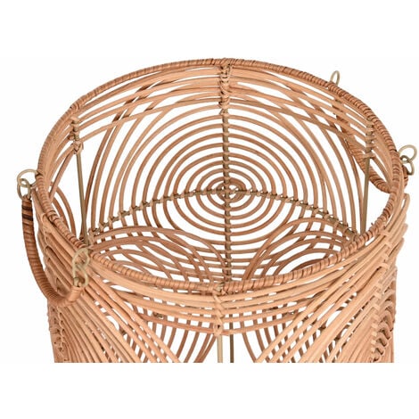 Set 2 Ratan -Korb 45x45x57 mit natürlicher Abdeckung Ratan Material ...