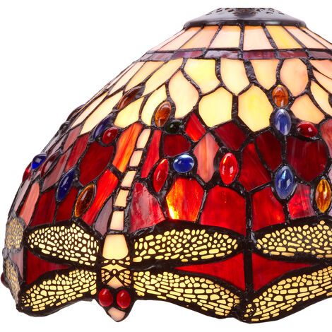 Tiffany-Tischlampe mit Fuß in einem Baum in Serien Belle Amber D-40 cm ...