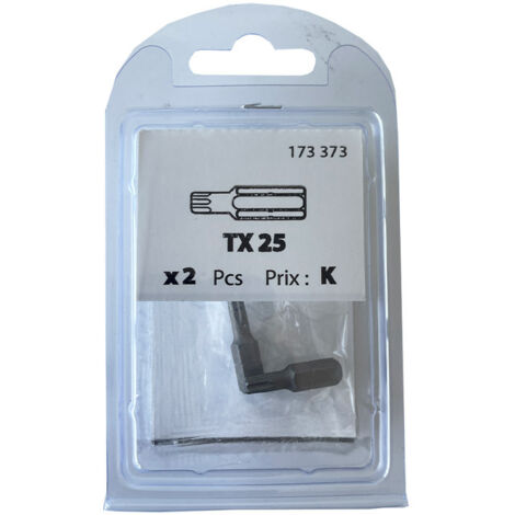 2 embouts Torx TX25 acier - Viswood