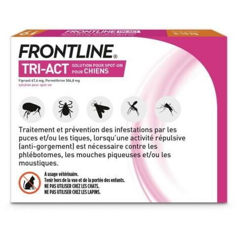 FRONTLINE Tri-Act Chiens S - 5 a 10 kg - 6 Pipettes - puces, tiques ...