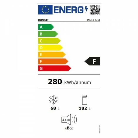 Réfrigérateur - Frigo Combiné Hotpoint-Ariston INC18T311 Blanc (177 x ...