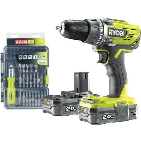 Perceuse Visseuse sans fil 18V RYOBI One+ R18DD3-220SA59 - 2 batteries de 2 Ah - 1 tournevis ...