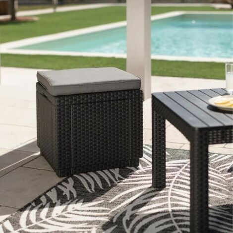 Table-pouf de jardin Keter - ALLIBERT by KETER - Cube avec coussin ...