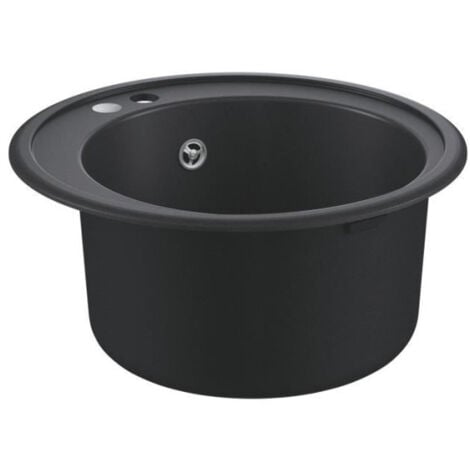 Evier composite - GROHE - K200 - 1 bac - A encastrer - Noir - Rond