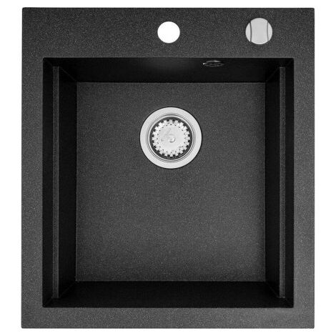 Évier simple Pyramis Siros 1B 47 x 51,5 cm Noir