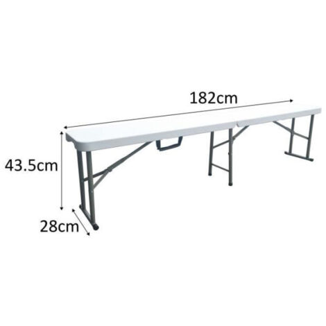 Banc pliable pour table de réception 180 cm - Structure acier et assise ...