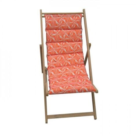 Transat JARDIN PRIVE Chilienne matelassée Vague - Toile amovible ...