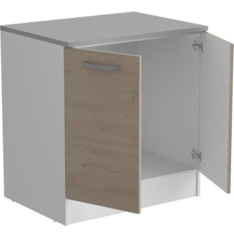 Oslo Meuble Bas 2 Portes Plan Décor Chene Jackson L 80 X P 60 X H