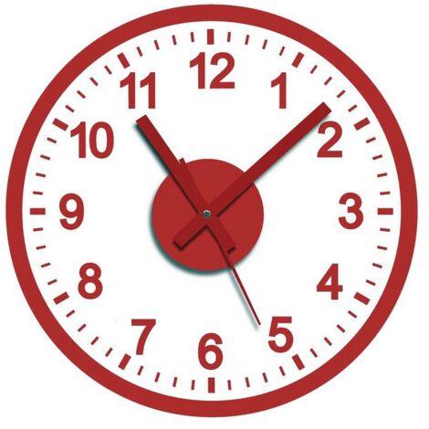 Horloge Murale Versa Rouge Adhésif