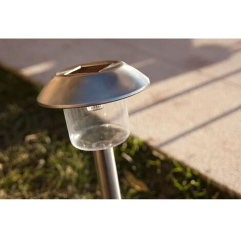 Lot de 8 balises solaires LED blanc froid - ALESIA - LUMISKY - Métal ...