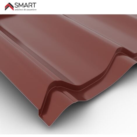 Tuile de toiture métallique CLASSIC Coloris Rouge Oxyde RAL 3009 ...