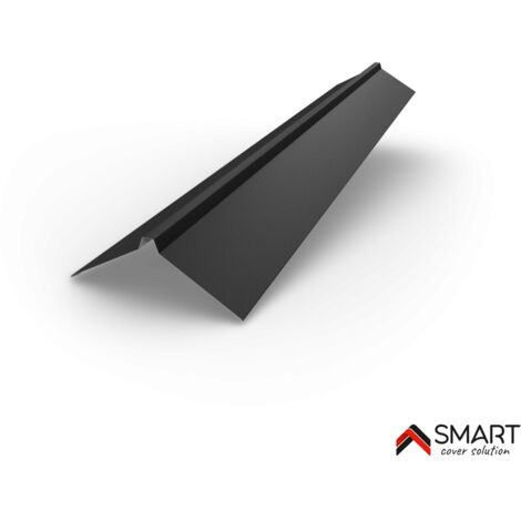 Faîtière droite - bac acier - tôle de couverture - Toiture - Coloris Noir RAL 9005 Mat L=2m ...