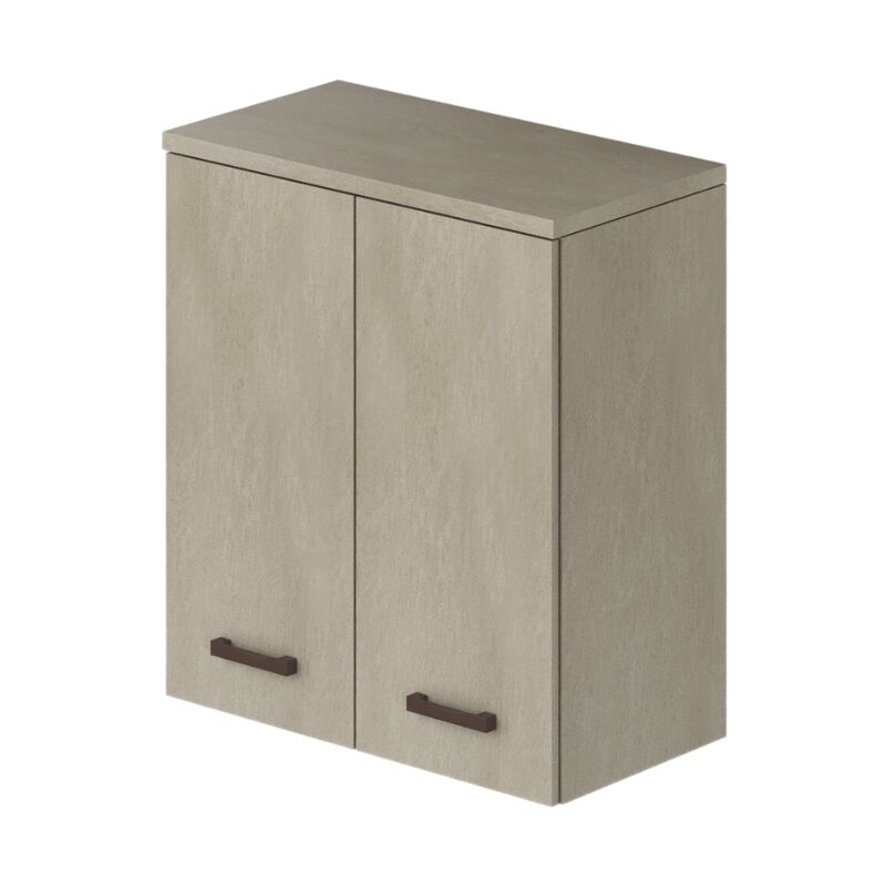 Pensile per lavanderia 2 ante con ripiano colore Argilla H77x71x38cm