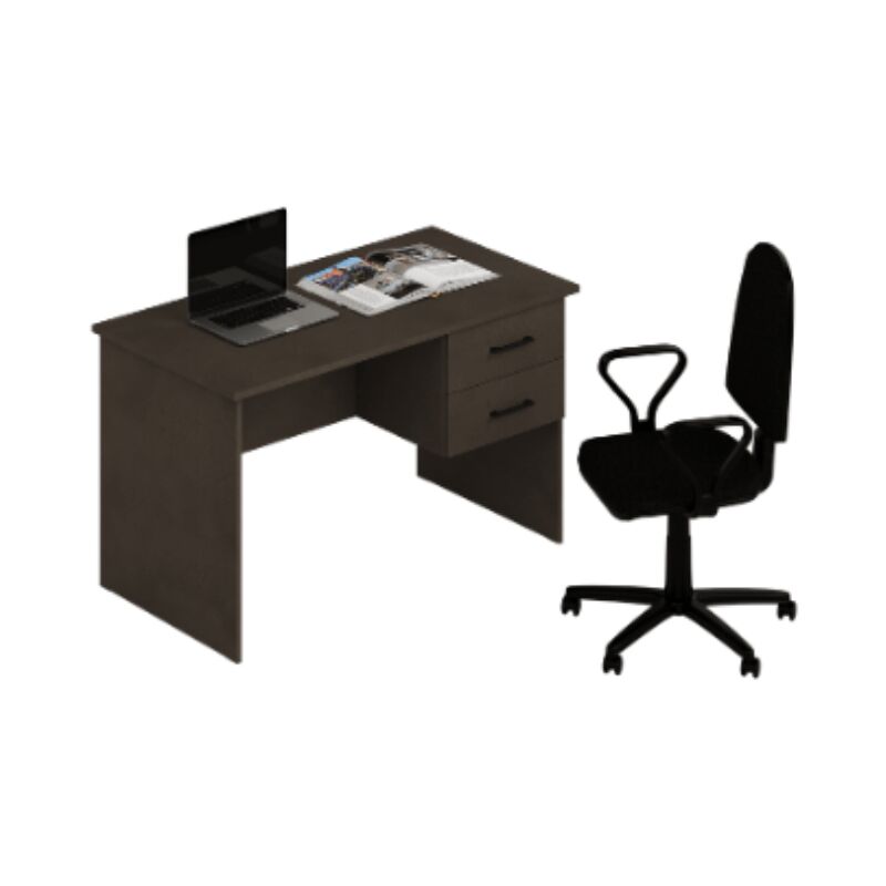 Scrivania da camera con due cassetti colore Fango H75x119x64cm