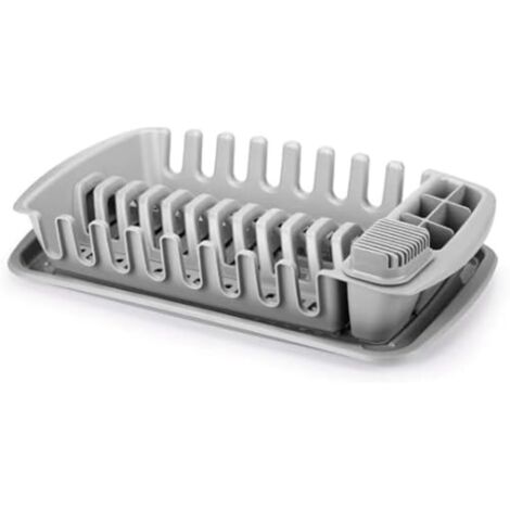 Scolapiatti con vassoio prendigoccia CleanKit grigio