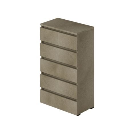 Cassettone Argilla in legno nobilitato con 5 cassetti H.127x75x40 cm