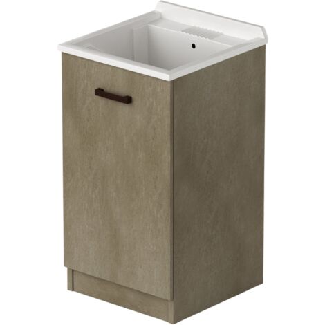 Mobile lavatoio per lavanderia 1 anta colore Argilla H86x47x50cm
