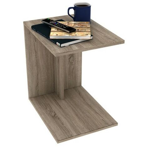 Tavolino panchina a C per salotto colore quercia 35x45xh.62 cm EFFEZ