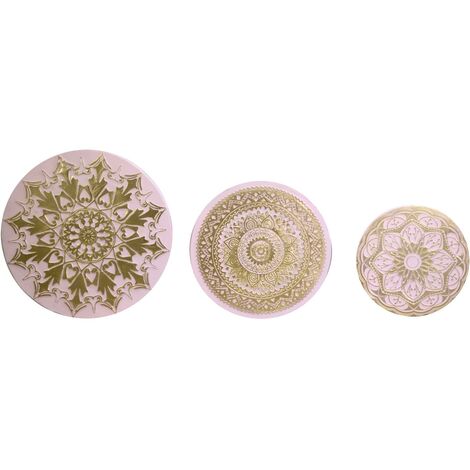 Quadro legno 1-3 rosa tondo cm ø60h3,5