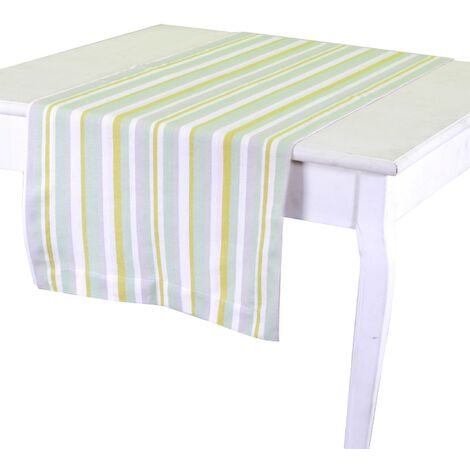 Runner stripe verde tinto in filo cm50x150