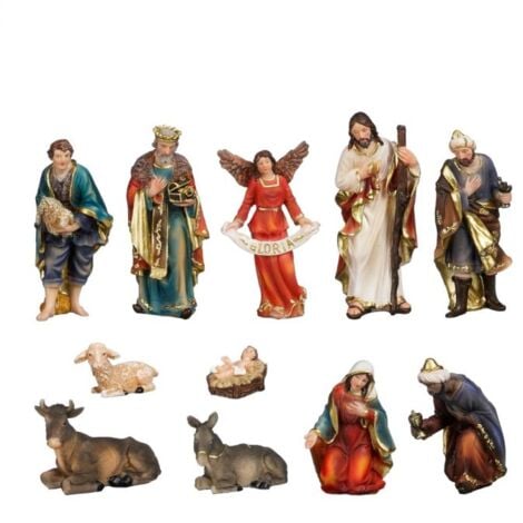 Set da presepe a colori con 11 figure