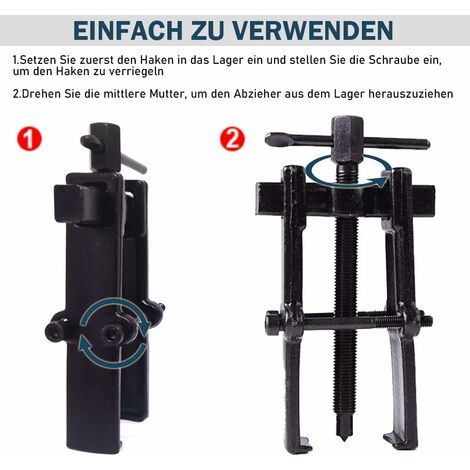 4 Lagerabzieher 35-90mm mit 2 Backen Kugellager Abzieher Einstellbare ...