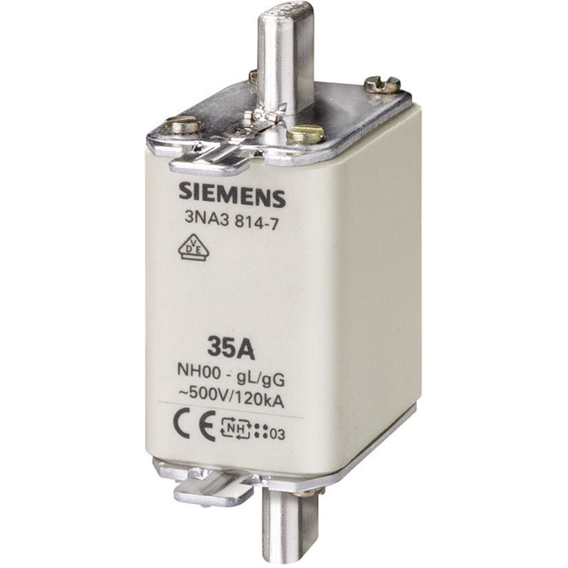 Siemens NH-Sicherungseinsatz, NH00, In: 125 A, gG, Un AC: 500 V, Un DC ...