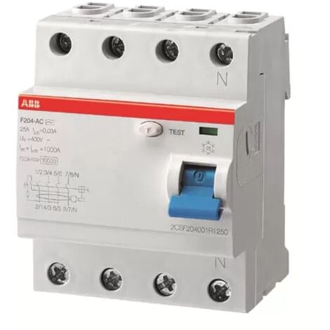 ABB F204A-25/0,3L FI-Schutzschalter 4P,Typ A,25A,300mA,N links ...
