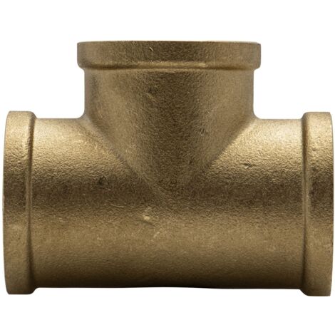 Raccordo a T in ottone femmina - femmina 1"