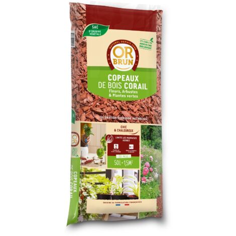 Cippato di legno corallo 50 L Oro Marrone