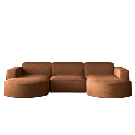 Ecksofa, Sofa U form, Couch U form MODENA U STUDIO stoff Neve Kupfer