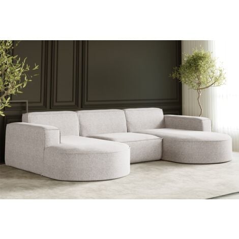Ecksofa, Sofa U form, Couch U form MODENA U STUDIO stoff Neve Beige